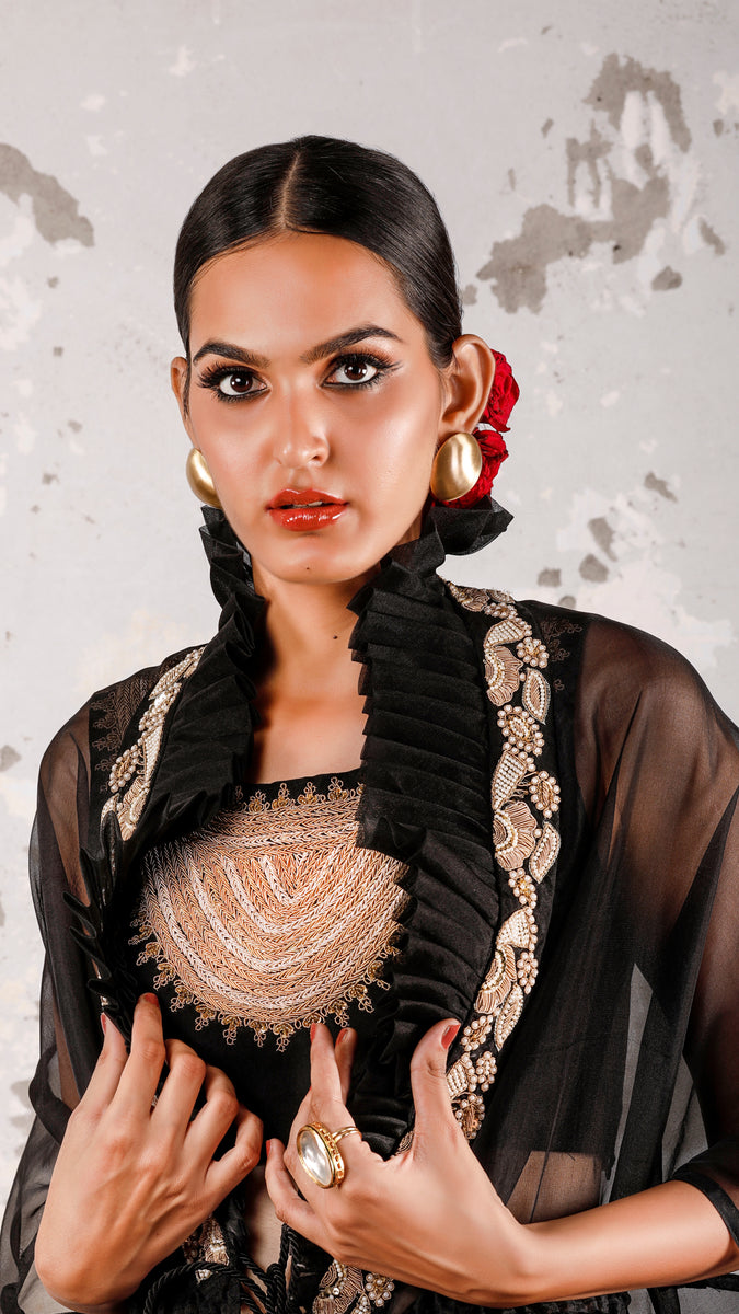 BLACK INDO WESTERN SET – Ganpatis Bridal Wear