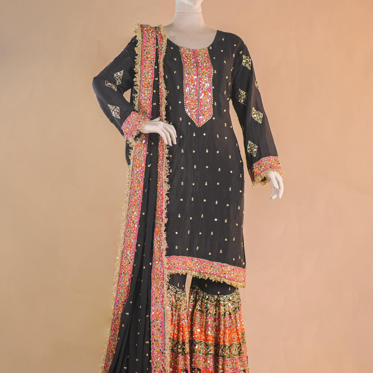 Black Sharara-Garara Suit Set – Ganpatis